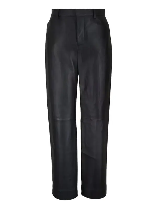 Vince Straight-leg Leather Trousers - Black