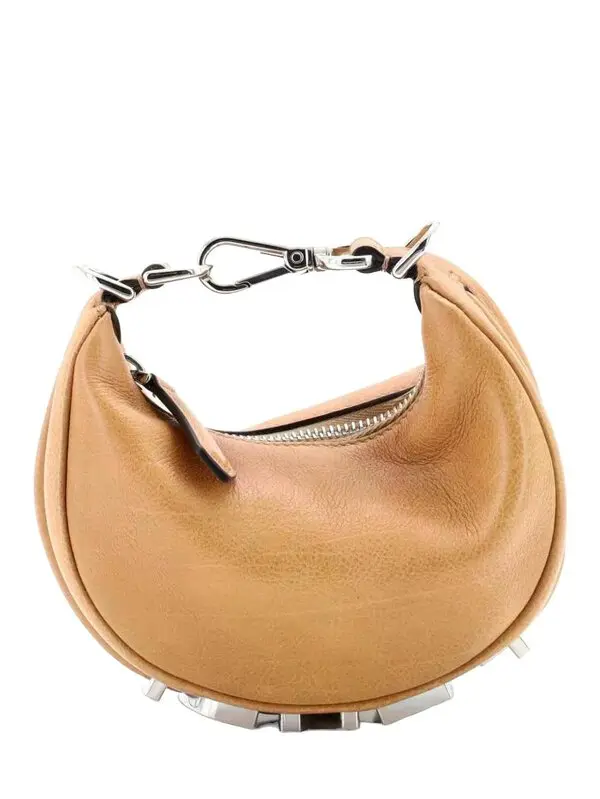 Fendi Graphy Leather Nano Hobo Bag - Neutrals