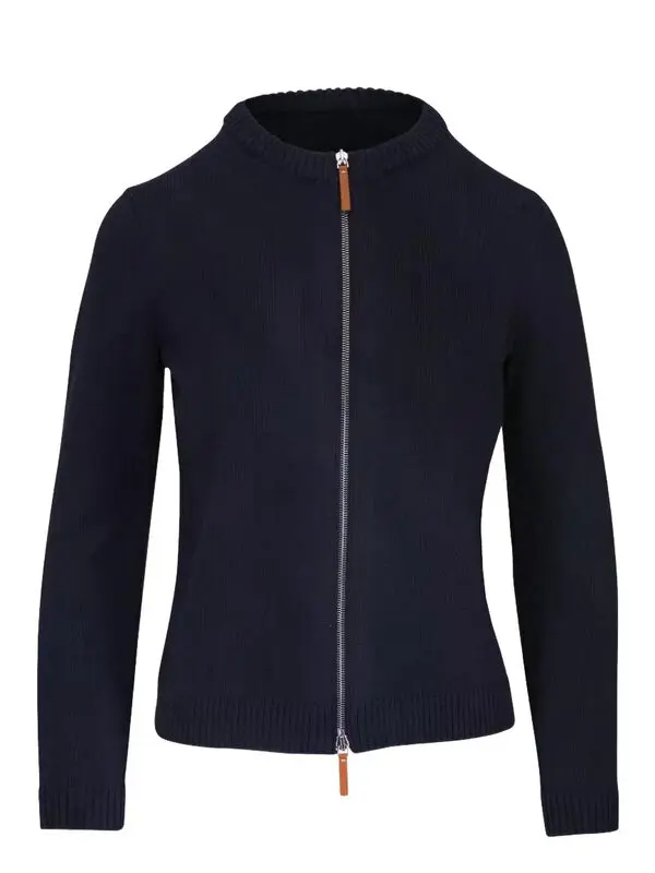 Lafayette 148 New York Zip-up Knitted Cardigan - Blue