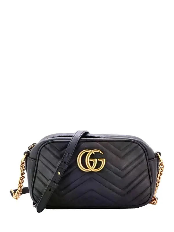 Gucci Gg Marmont Small Shoulder Bag Matelassé Leather - Black