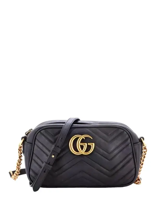 Gucci Gg Marmont Small Shoulder Bag Matelassé Leather - Black
