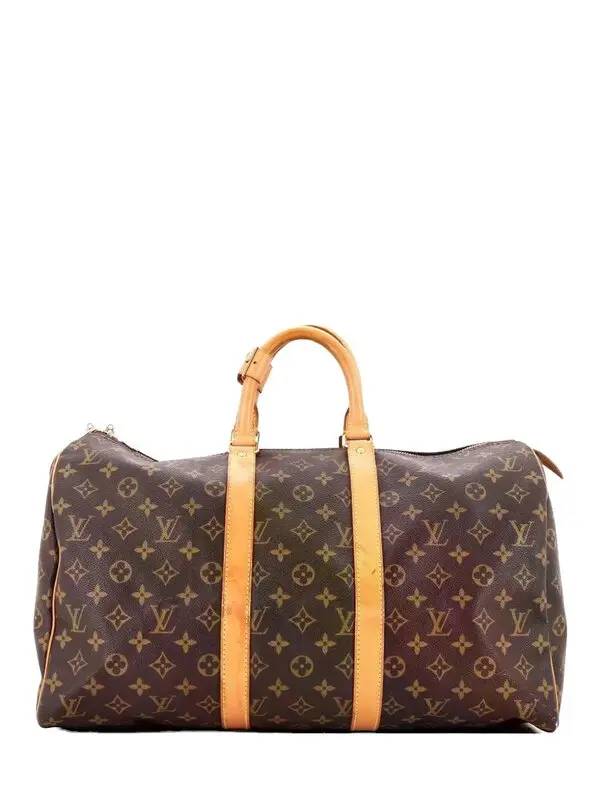 LOUIS VUITTON Keepall Bag Monogram Canvas 45 Satchel - Brown