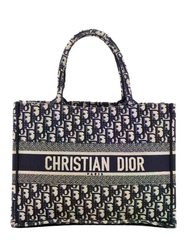 Dior Book Oblique Canvas Medium Tote Bag - Blue