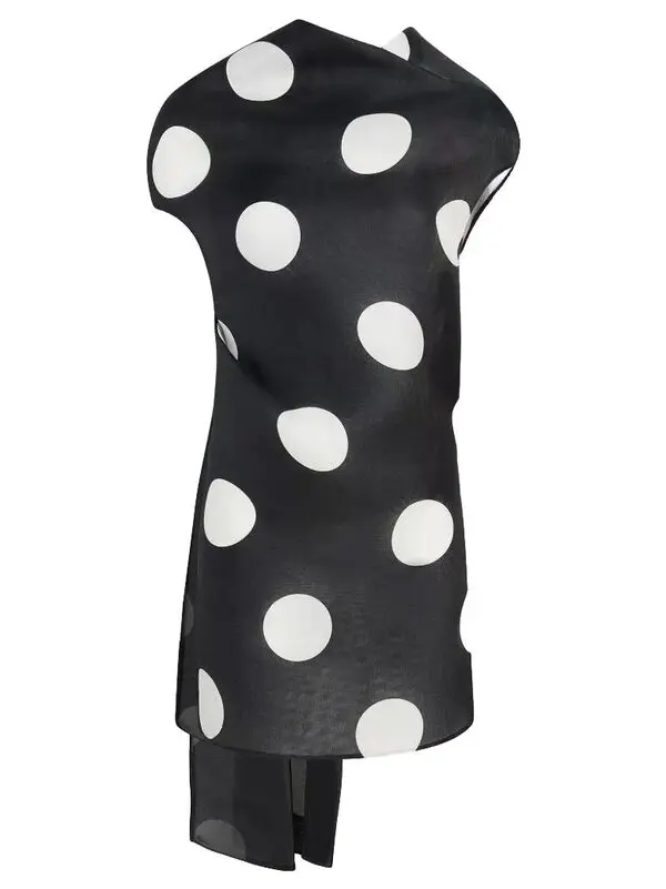 Khaite Polka-dot Silk Dress - Black