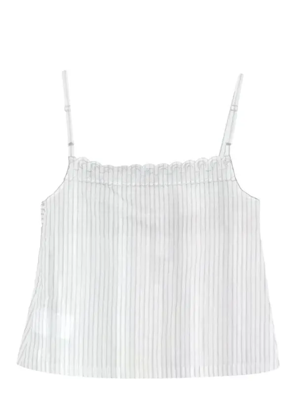 LOW CLASSIC Striped Lace Top - White