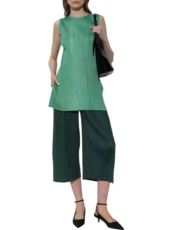 Issey Miyake Pleated Pocket Trousers - Green