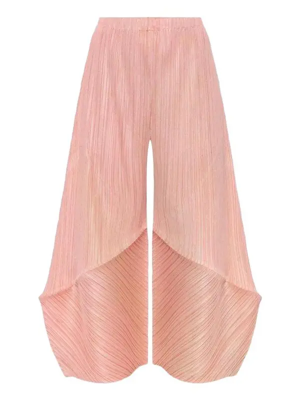 Issey Miyake Pleated Wide-leg Trousers - Pink