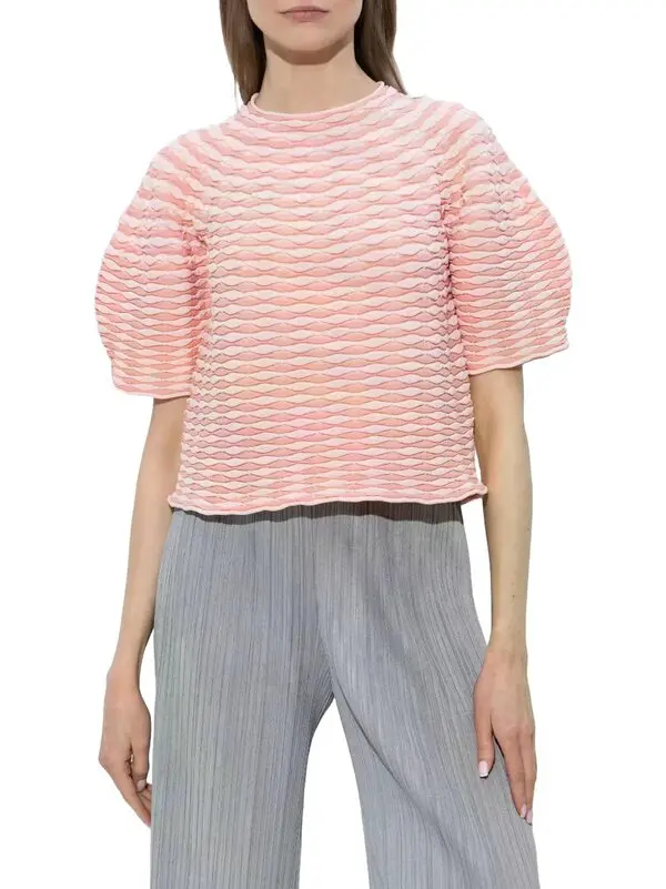 Issey Miyake Puffed Pleated Top - Pink