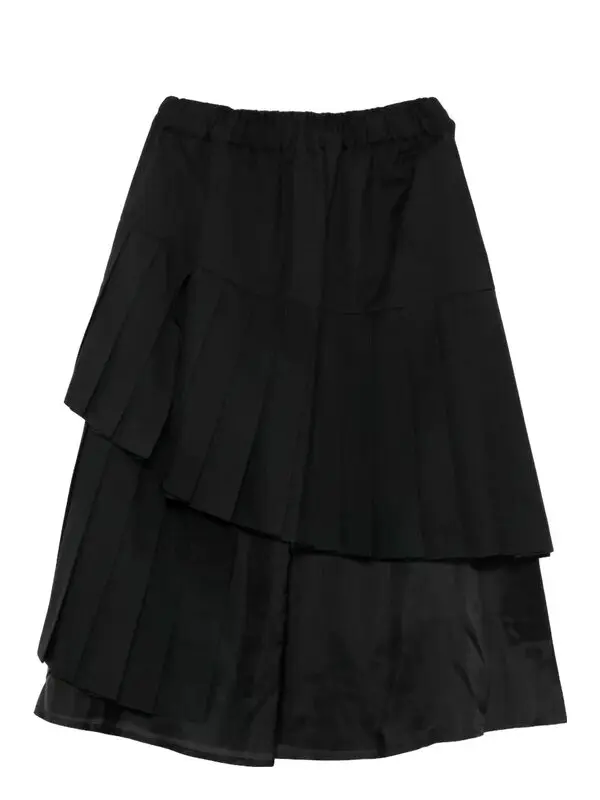 Noir Kei Ninomiya Pleated Asymmetrical Skirt - Black