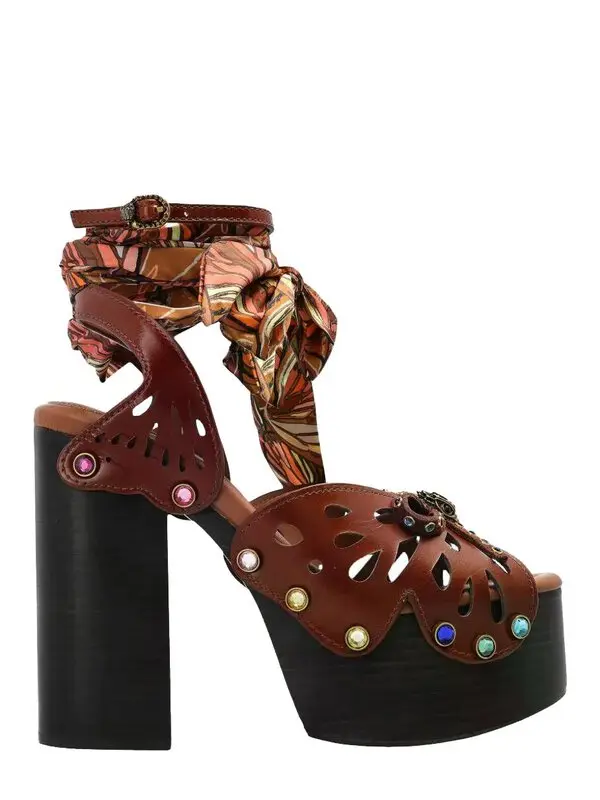 Kurt Geiger Butterfly Platform Sandals - Brown