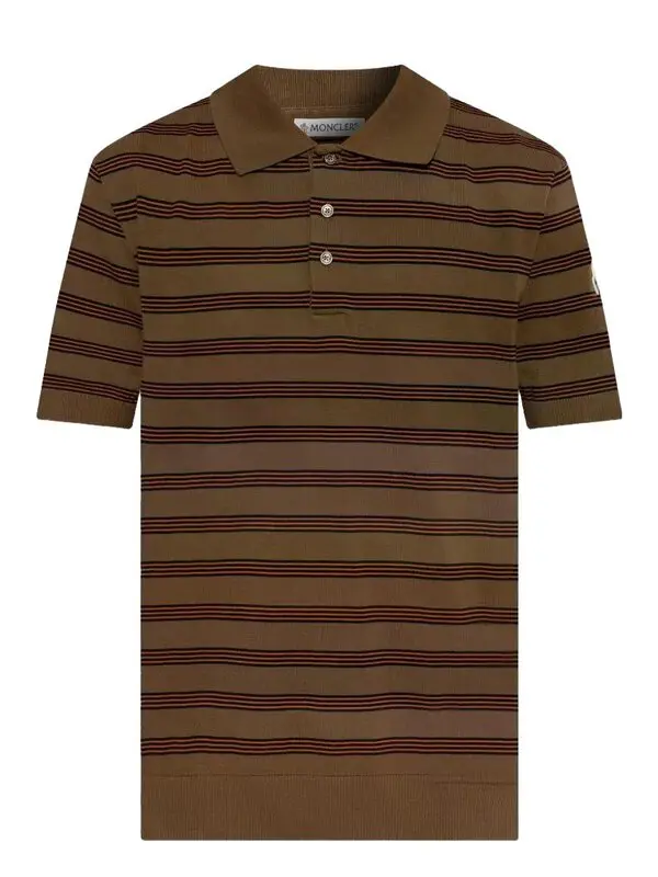 Moncler Striped Polo Shirt - Brown