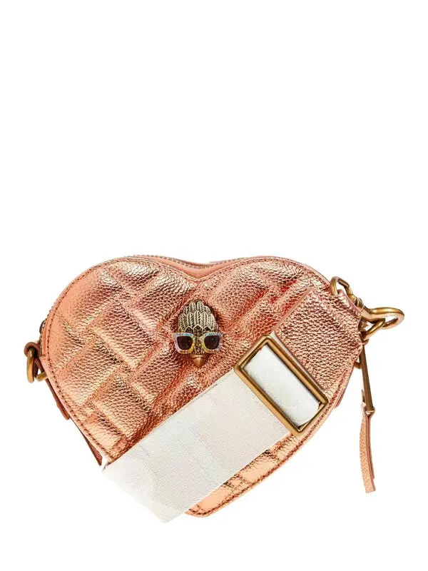 Kurt Geiger Kensington Quilted Heart Cross Body Bag - Orange