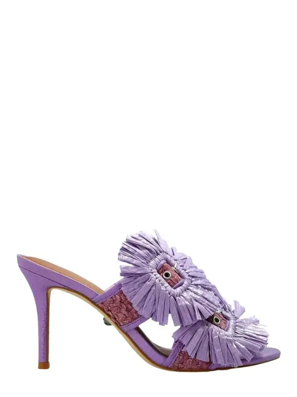 Kurt Geiger Raffia Buckle Sandals - Purple
