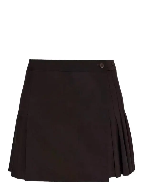 Lacoste Wrap Pleated Mini Skirt - Brown