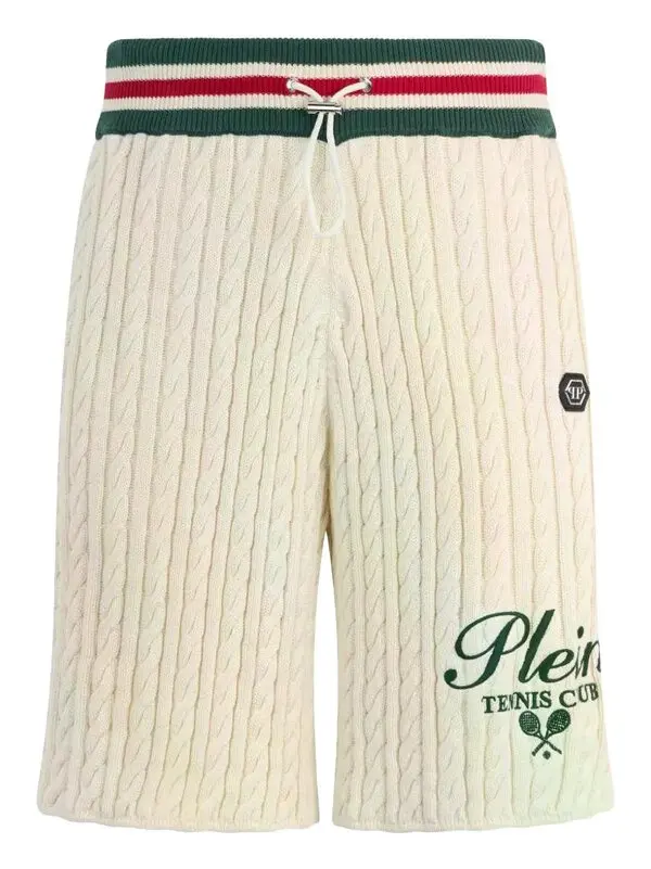 Philipp Plein Cable-knit Drawstring Shorts - Neutrals