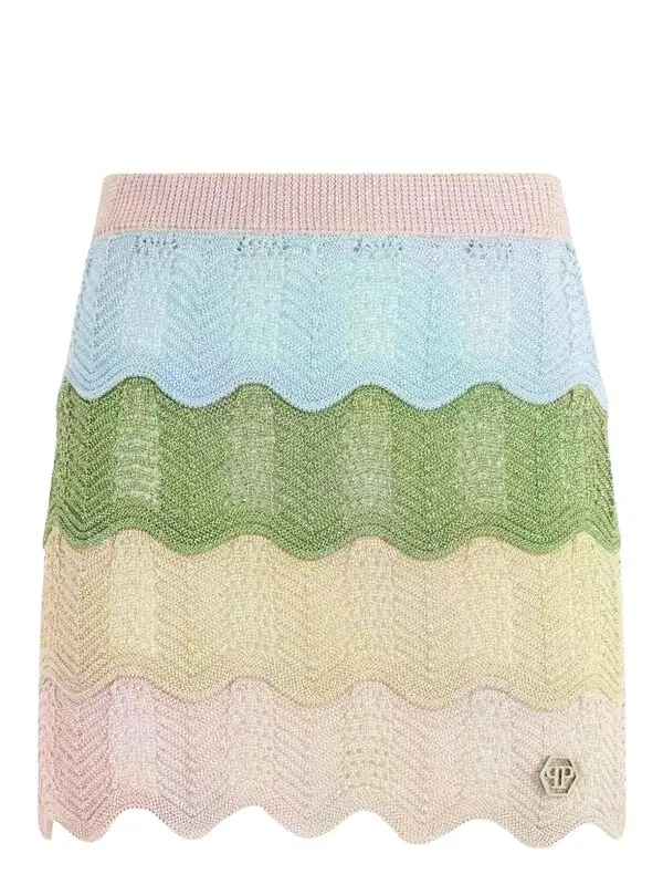 Philipp Plein Mini Wave Skirt - Pink