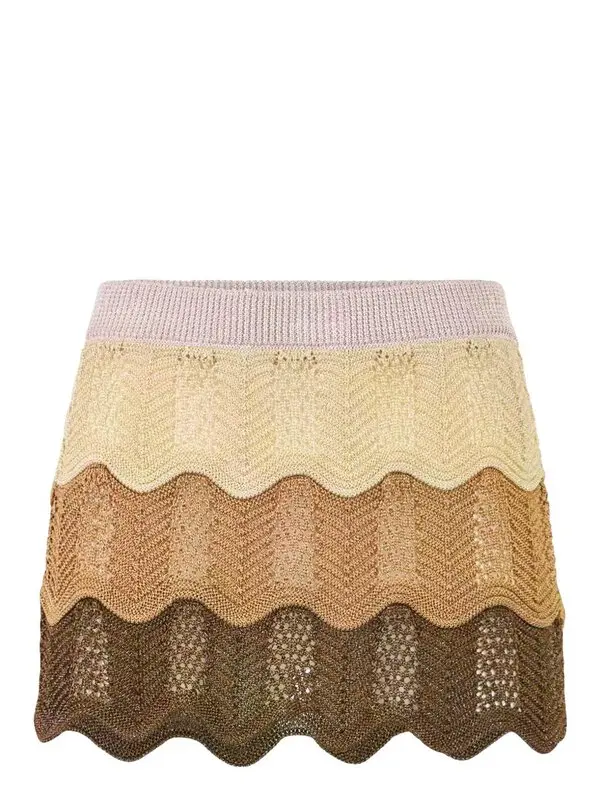 Philipp Plein Wave Mini Skirt - Brown