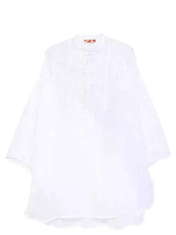 Ermanno Scervino Lace Buttoned Mini Dress - White