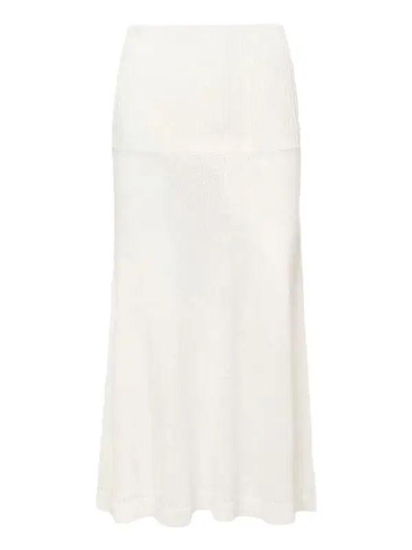 Veronica Beard Cazian Ribbed Knitted Skirt - White