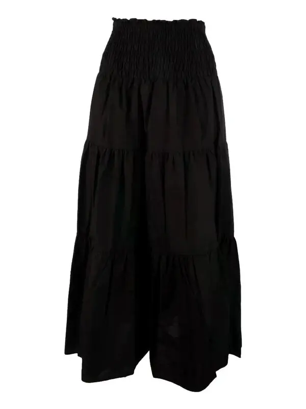 Michael Kors Tiered Shirred Skirt - Black
