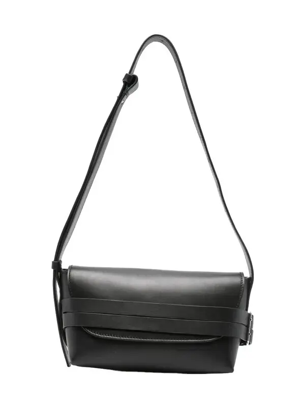 VIC MATIE Buckle Leather Shoulder Bag - Black