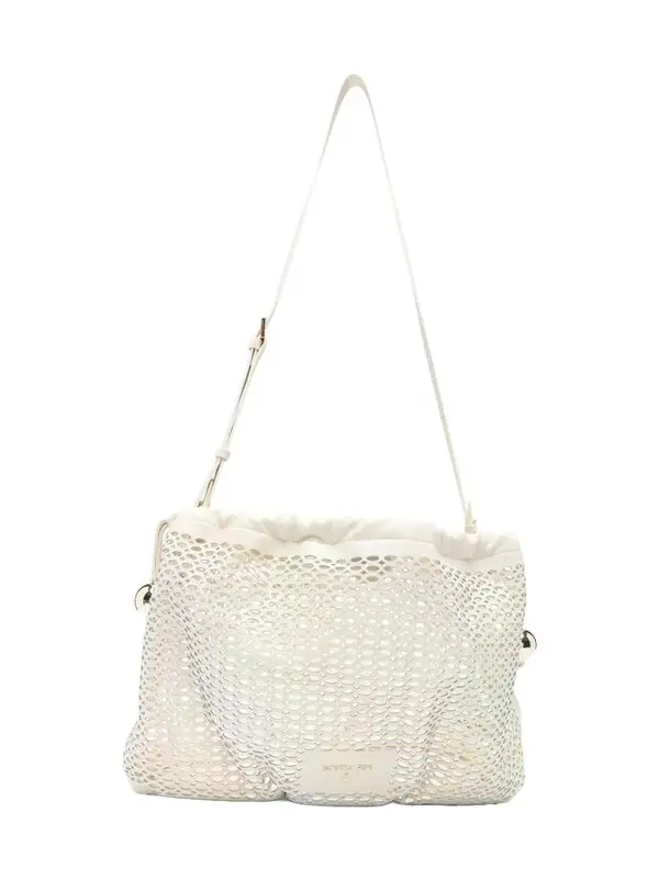 Patrizia Pepe Medium Bubble Leather Shoulder Bag - Neutrals