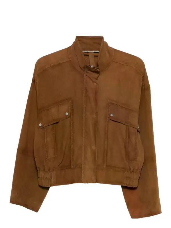 THE JACKIE LEATHERS Mietta Suede Jacket - Brown