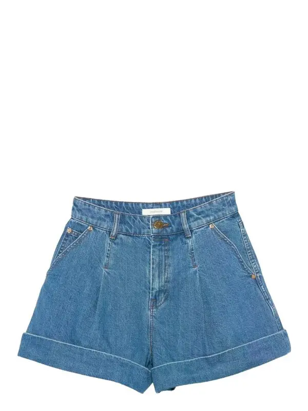 Zimmermann Pleated Cuffed Shorts - Blue