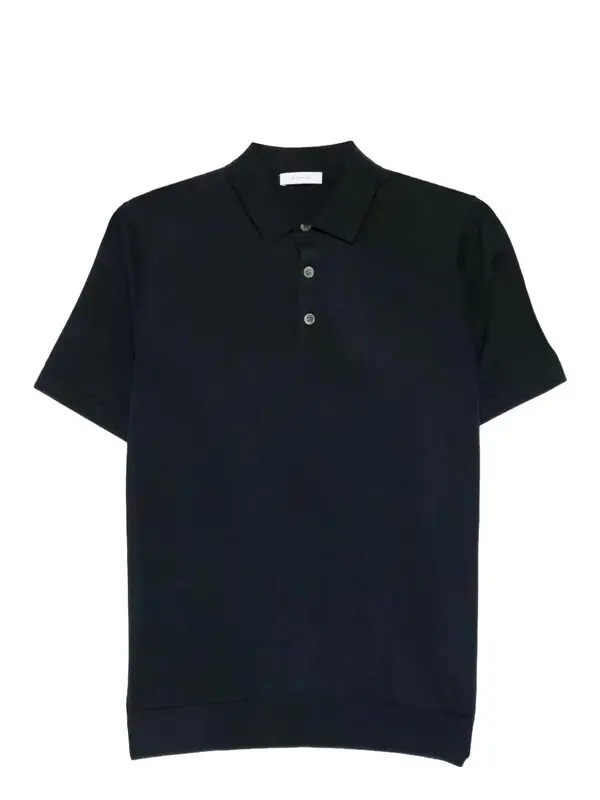 DIKTAT Fine-knit Polo Shirt - Blue