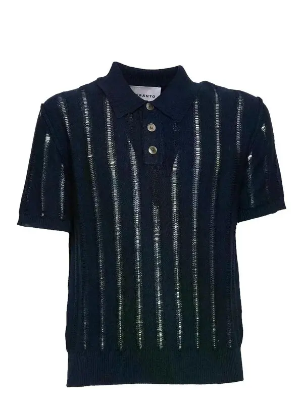 AMARANTO Knitted Polo - Blue