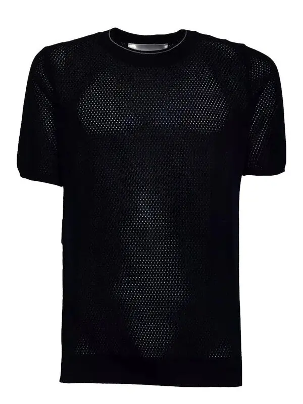 AMARANTO Openwork Detail T-shirt - Blue