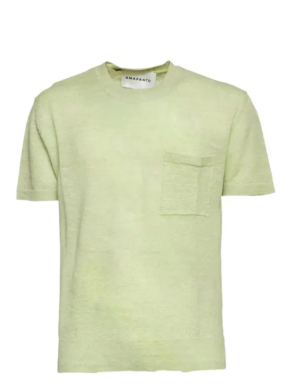 AMARANTO Crewneck Chest Pocket T-shirt - Green