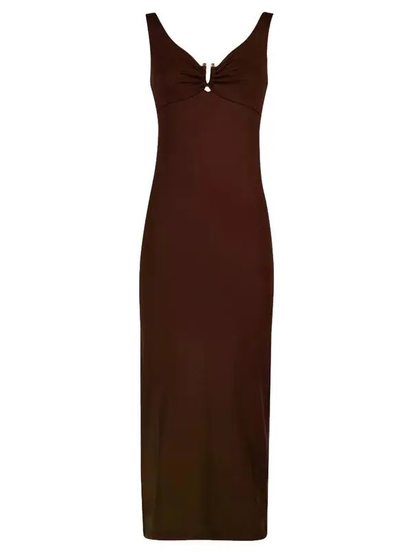 FISICO Cutout Midi Dress - Brown
