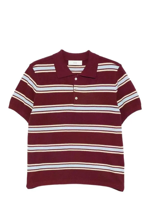 DUNST Striped Polo Shirt - Red