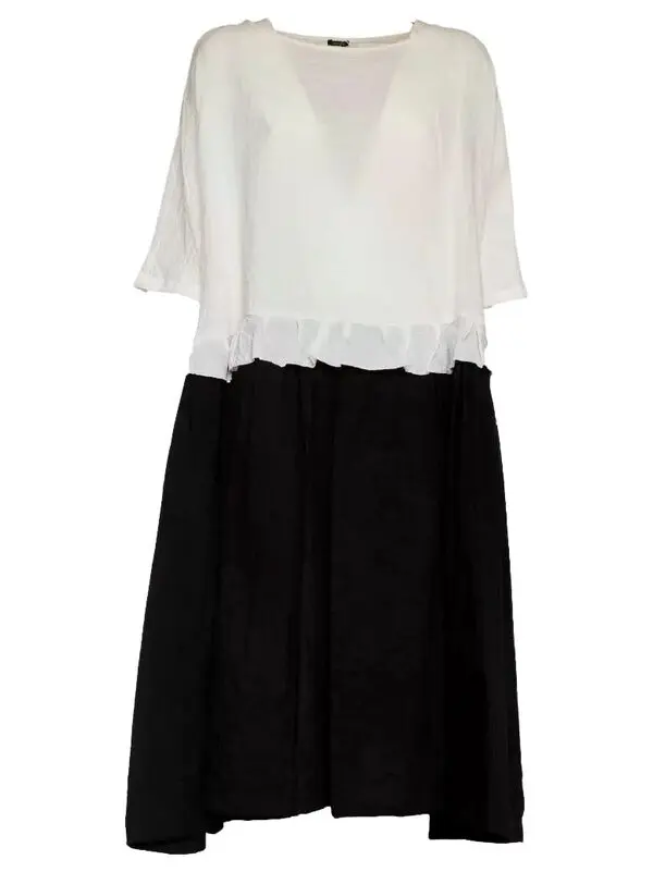 Apuntob Short-sleeve Ruffled Dress - Black