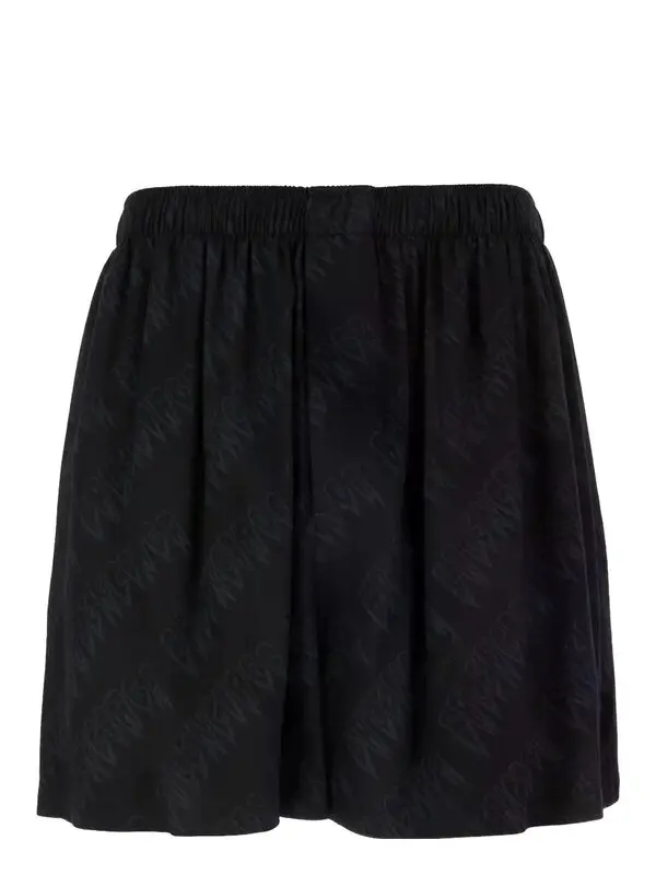 Balenciaga Elasticated Pattern Bermuda Shorts - Black