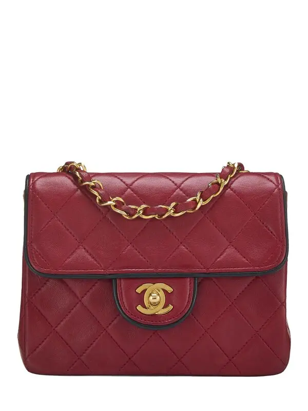 Chanel Quilted Lambskin Piped Half Flap - Red