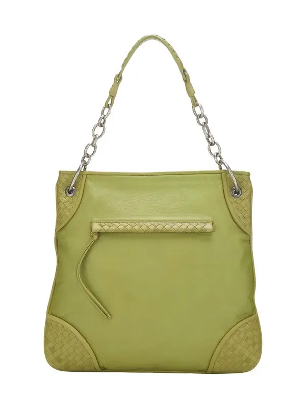 Bottega Veneta Intrecciato Leather Shoulder Bag - Green