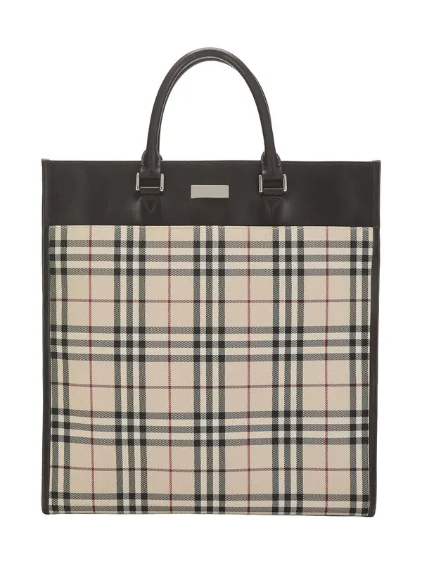 Burberry House Check Vertical Tote - Brown