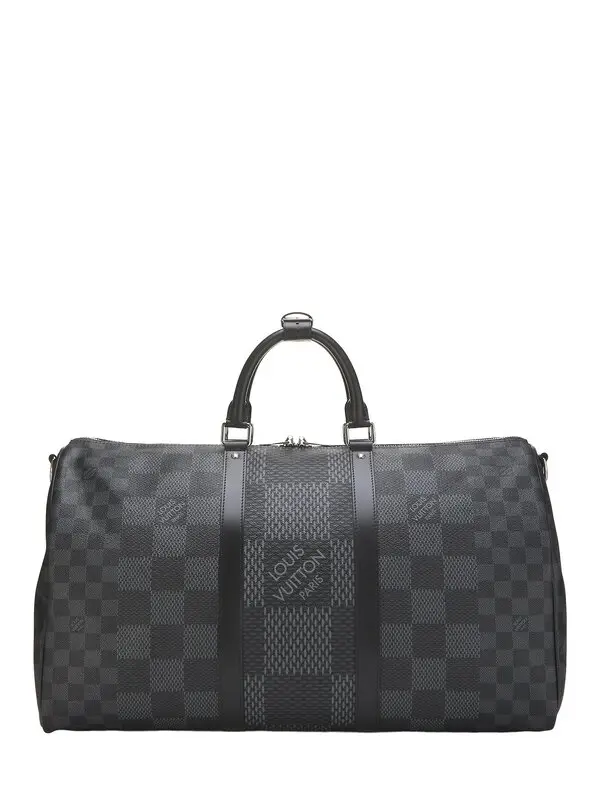 LOUIS VUITTON Damier Graphite 3d Keepall Bandouliere 50 - Black