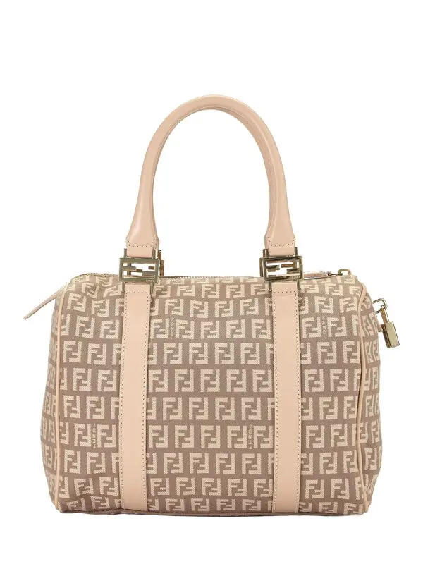 Fendi Zucchino Canvas Forever Boston Bag - Pink