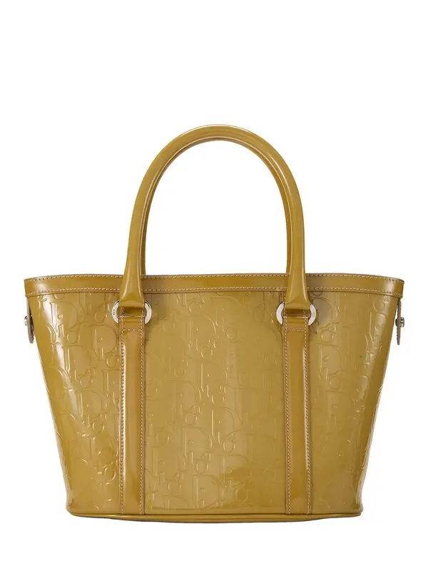 Dior Patent Leather Trotter Tote - Yellow