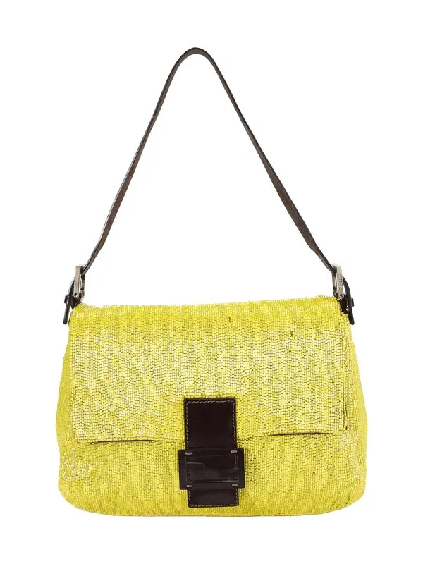 Fendi Beaded Mama Shoulder Bag - Yellow
