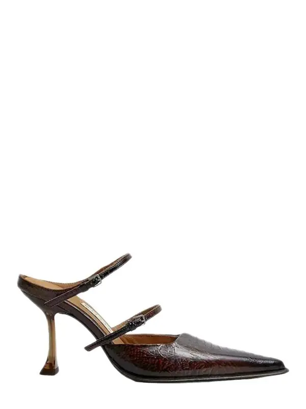 MIISTA Shari Double-strap Pointed Pumps - Brown