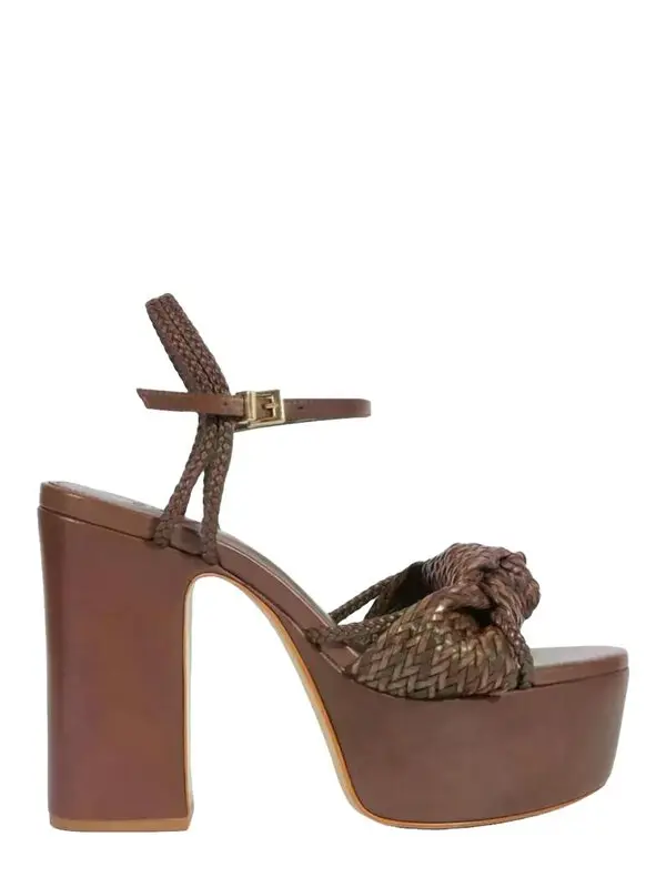 Schutz Kalina Platform Sandals - Brown