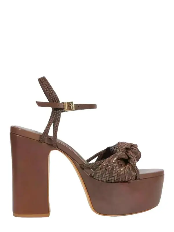 Schutz Kalina Platform Sandals - Brown