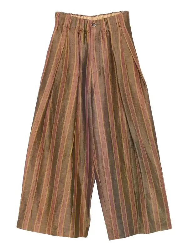 UMA WANG Striped Palazzo Pants - Brown