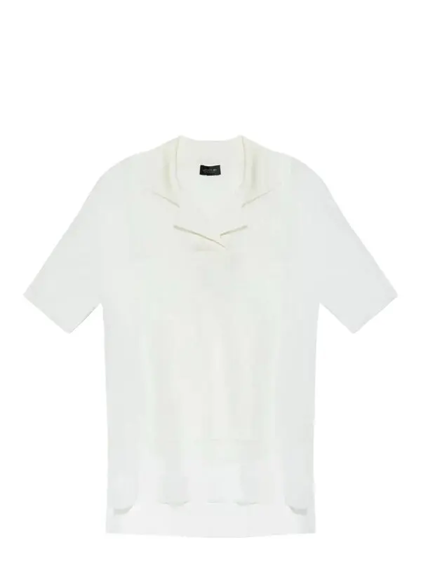 Lacoste V-neck Collared Shirt - White