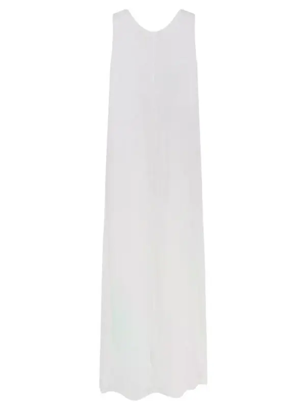 Aspesi Tie-fastening Sleeveless Maxi Dress - White
