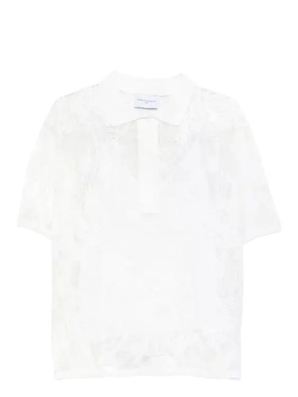 ISABELLE BLANCHE Floral-motif Polo Top - White